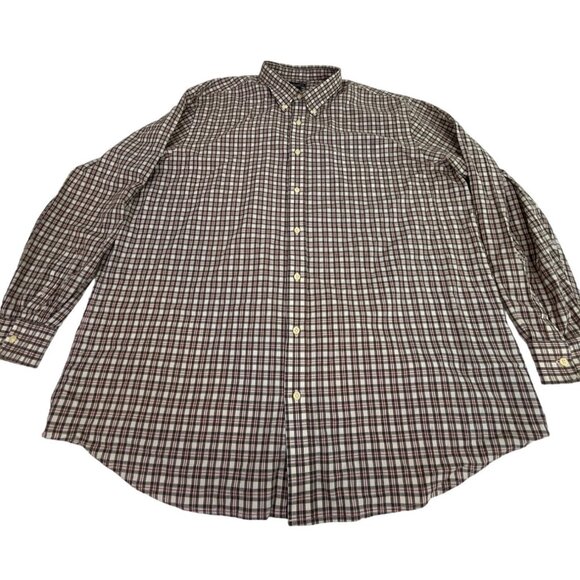 Saddlebred | Shirts | Saddlebred Mens Button Down Shirt 3xlt Tan Red ...